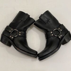 Frye | Shoes | Frye Size 65 Harness Boots Short Shortie Biker Black ...